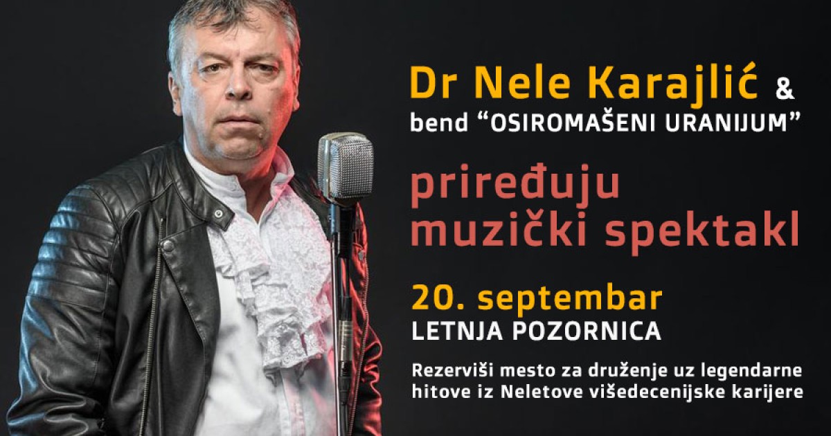 Dr Nele Karajlić i "Osiromašeni uranijum" 20. septembra | Promotivni ...