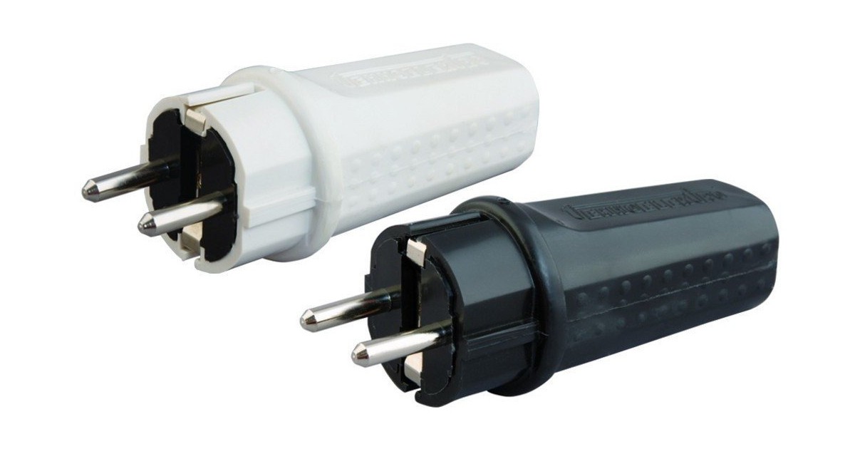 Dvopolni utikac crni PVC masiv ni tehno elektro | Subotica.com