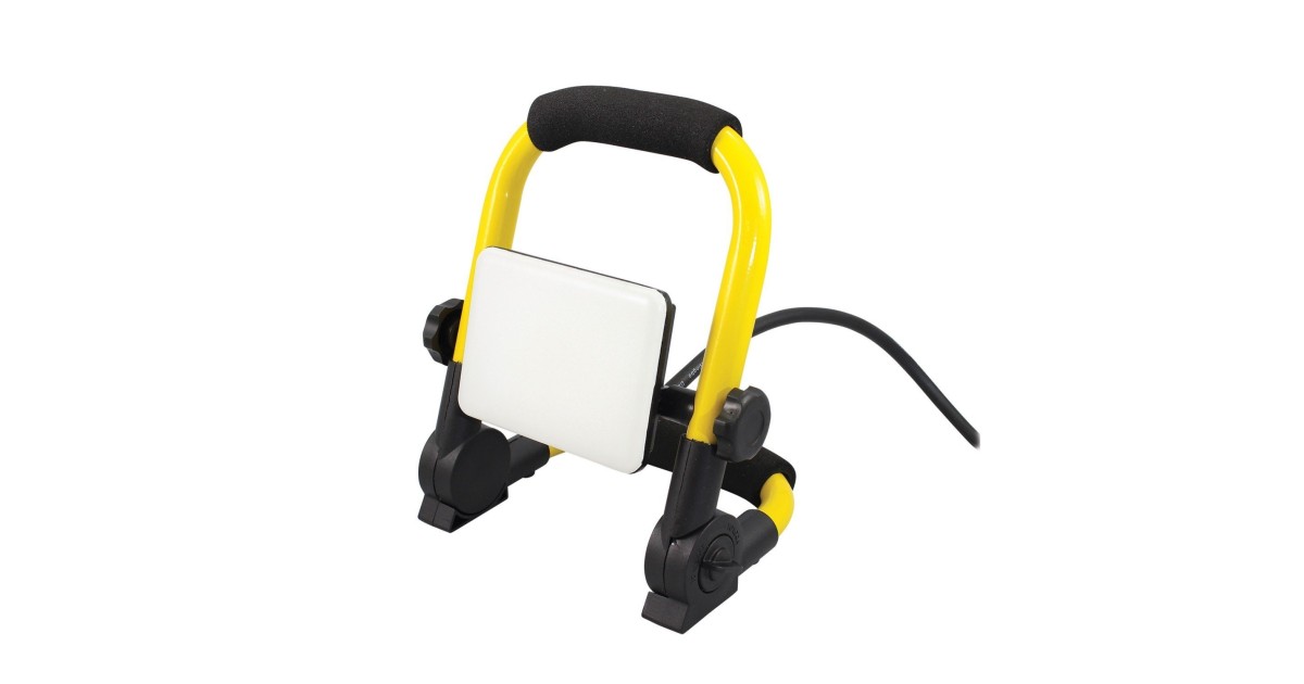 LED reflektor na stalku 10W 6500K IP44 crno/zuti 1000lm | Subotica.com